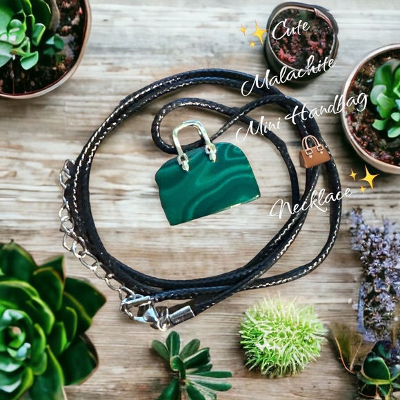 Jewelry | Cute Malachite Mini Handbag Necklace | Poshmark